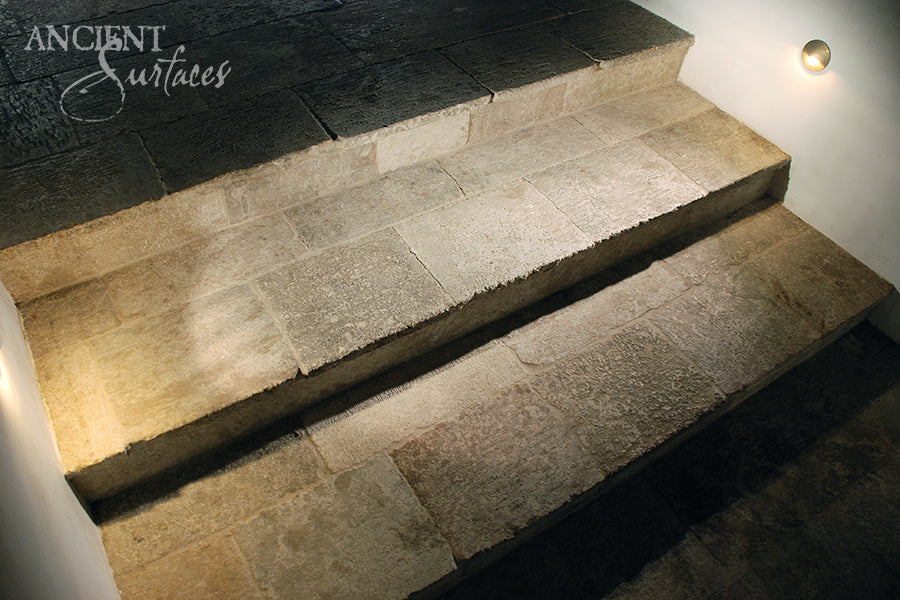 Rustic Reclaimed Limestone Stair Treads – Limestone Flooring